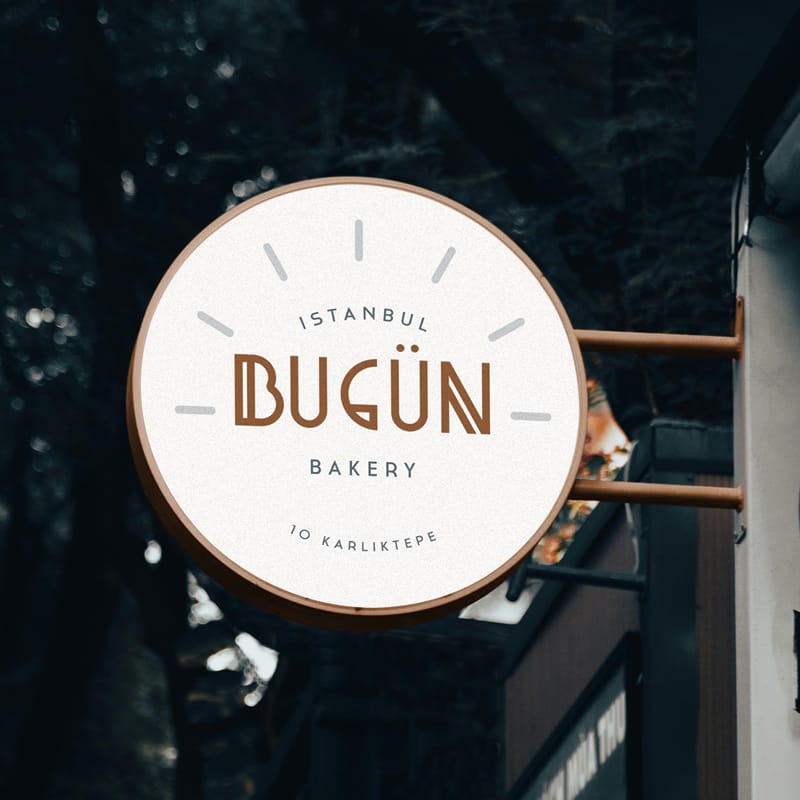 Free Round Signboard Mockup Template PSD