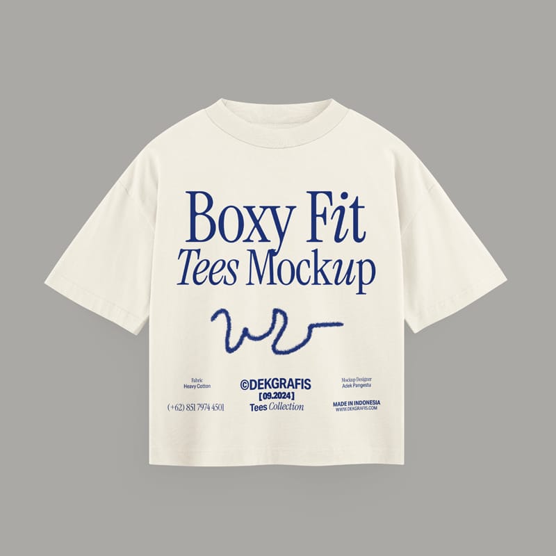 Free Boxy Fit Tees Mockup PSD