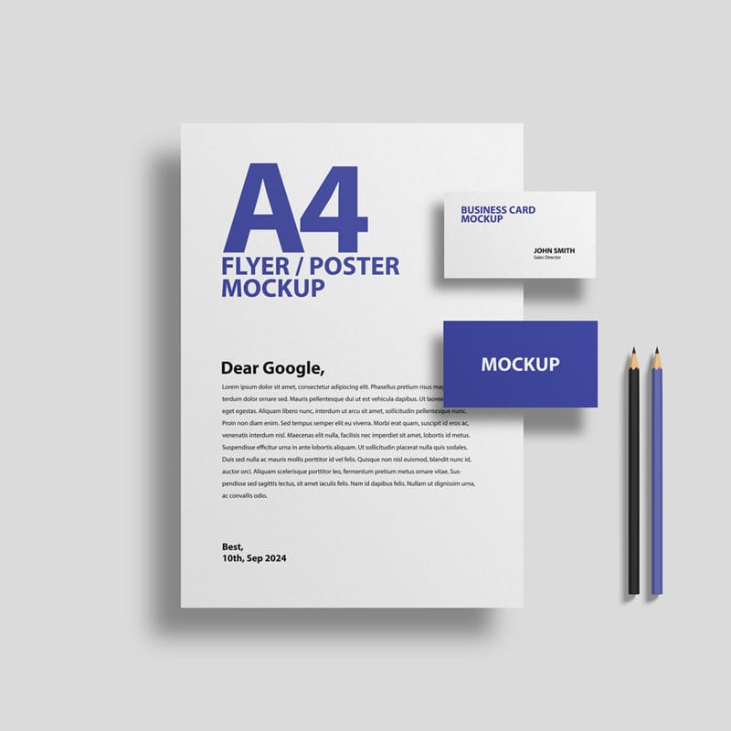 Free Simple Branding Stationery Mockup PSD Free Simple Branding Stationery Mockup PSD