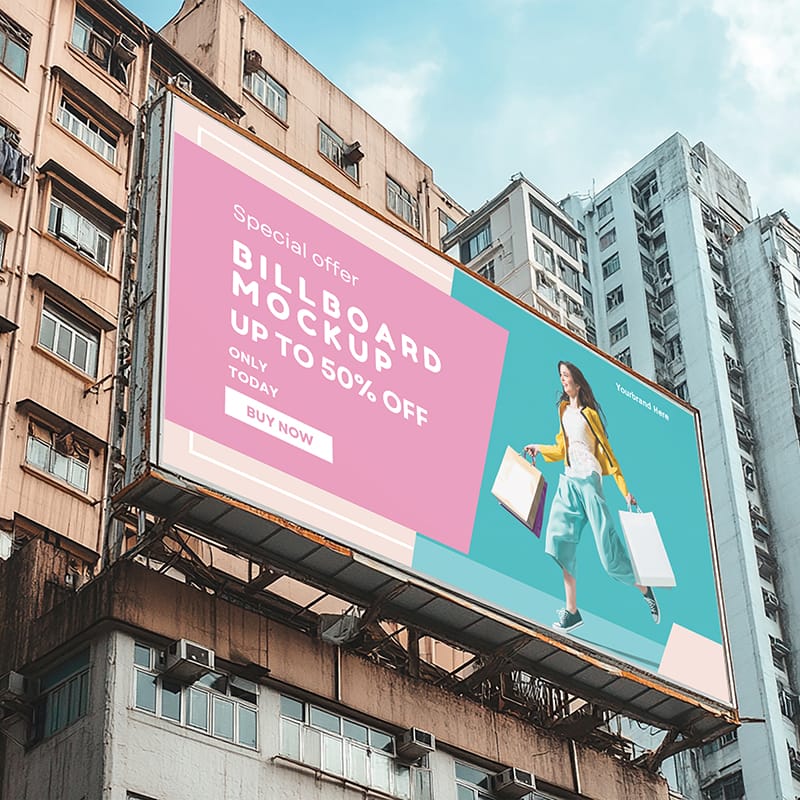 Free Building Billboard Mockup Design PSD
