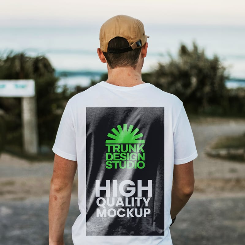 Men Oversized T Shirt Mockup Back Design PSD