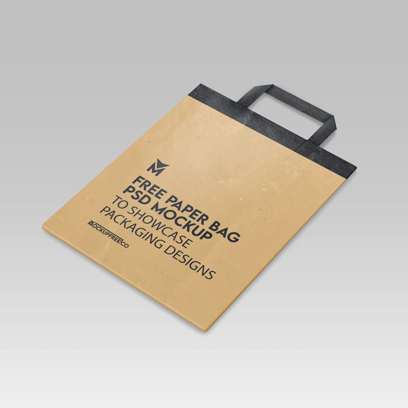 Free Realistic Paper Bag Packaging Mockup PSD