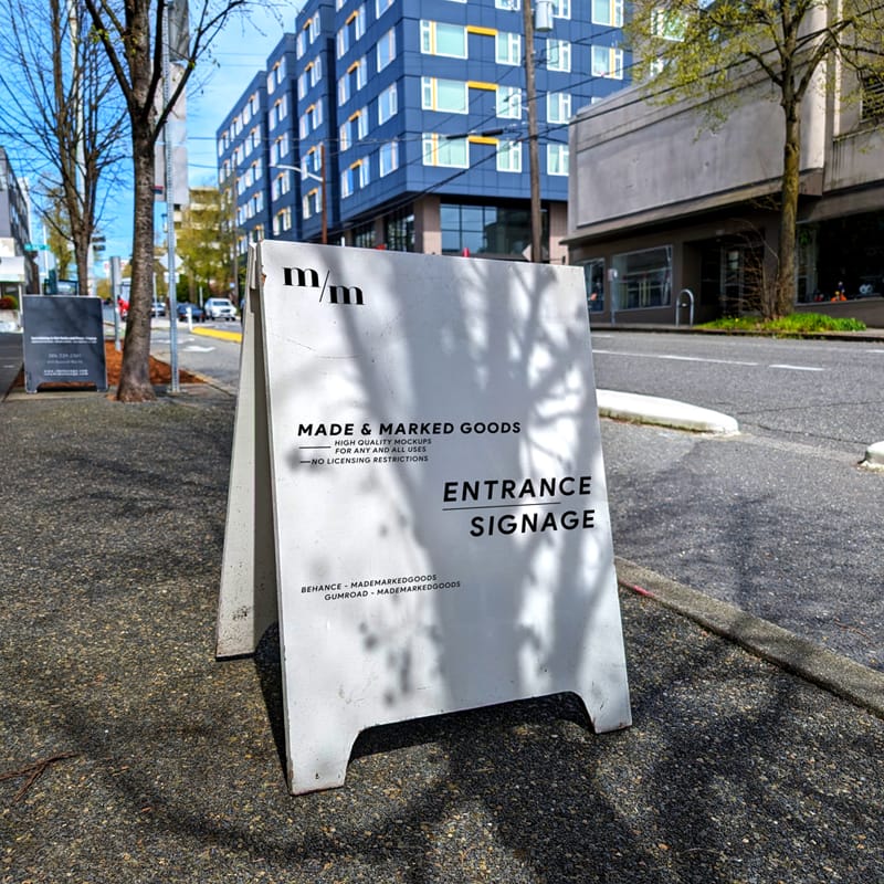 Free Signage Series A-Frame Sign Board Mockup PSD