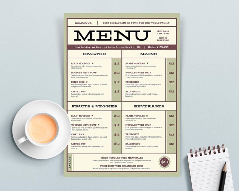 Top InDesign Menu Templates : Free & Premium Designs