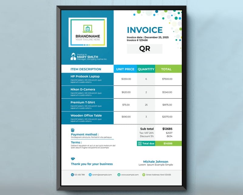 20+ Free InDesign Invoice Templates: Modern & Creative