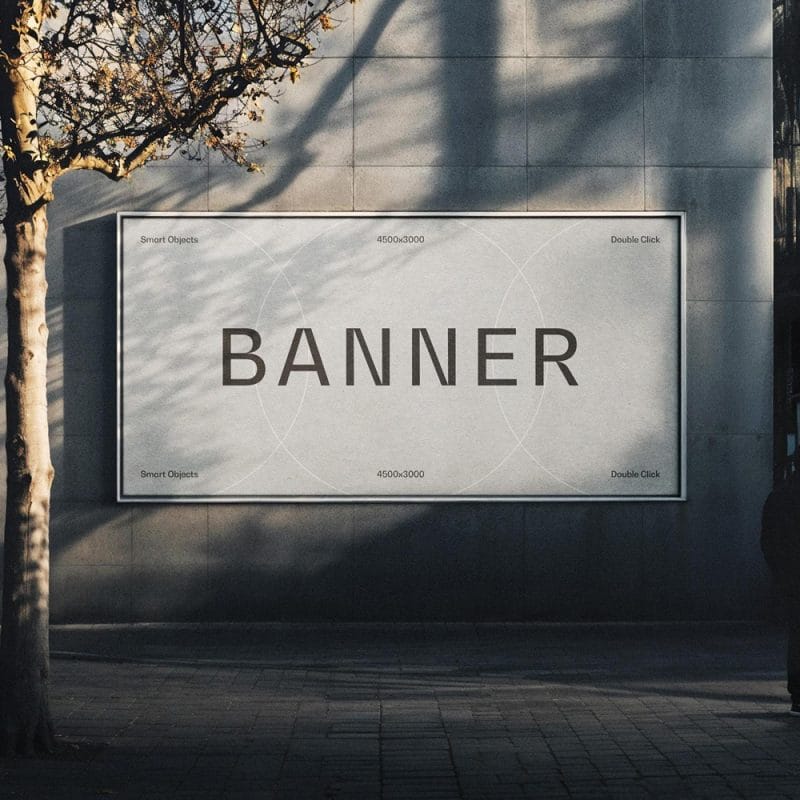 Free Outdoor City Banner Mockup PSD