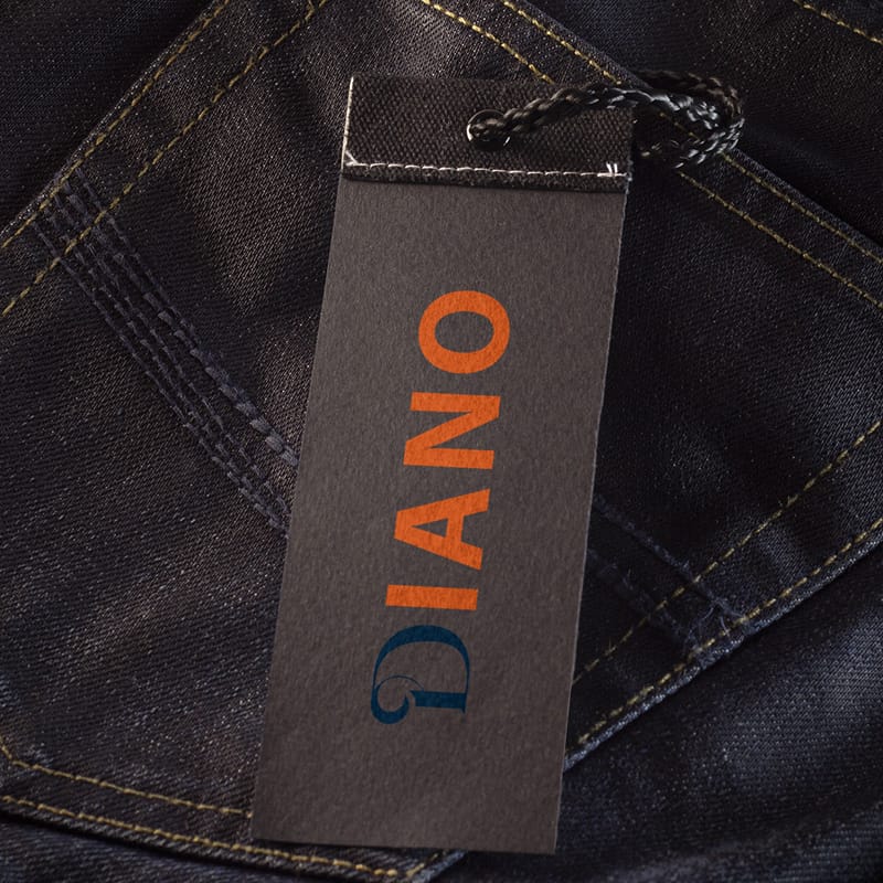 Free Jeans Tag Logo Mockup PSD