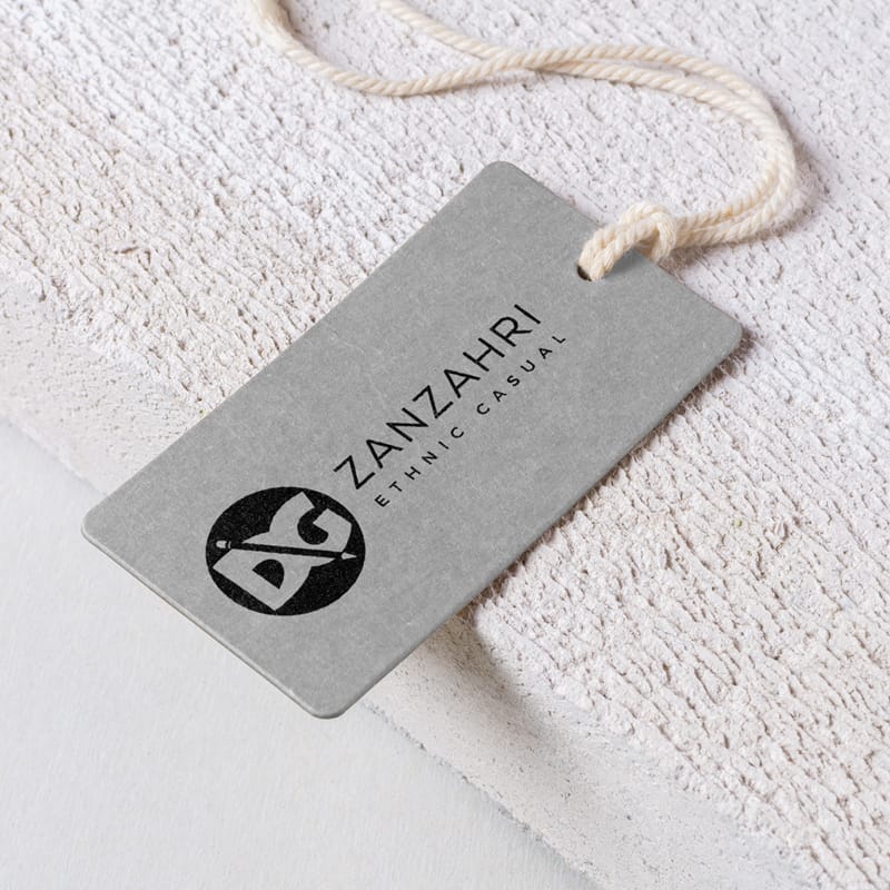 Free Light Grey Tag Mockup PSD