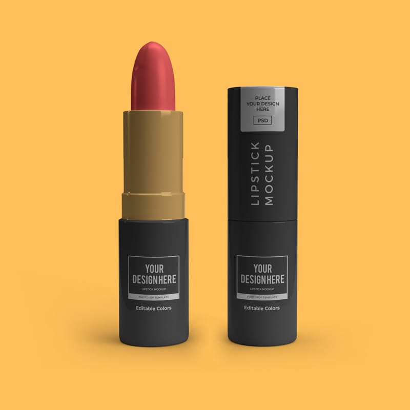 Free Lipstick Cosmetic Mockup PSD