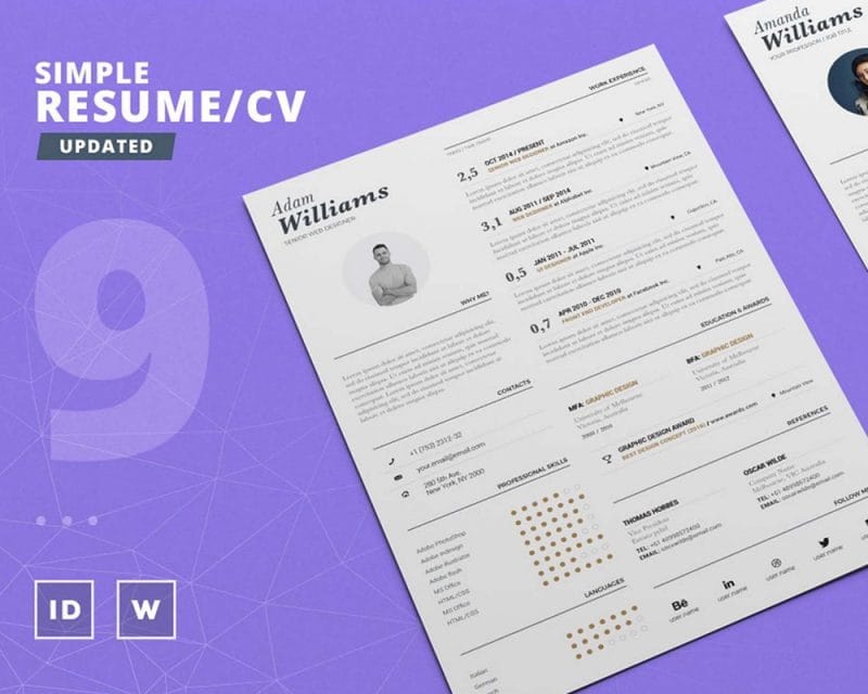 20+ Best Free InDesign Resume Templates To Enhance Your Job Hunt