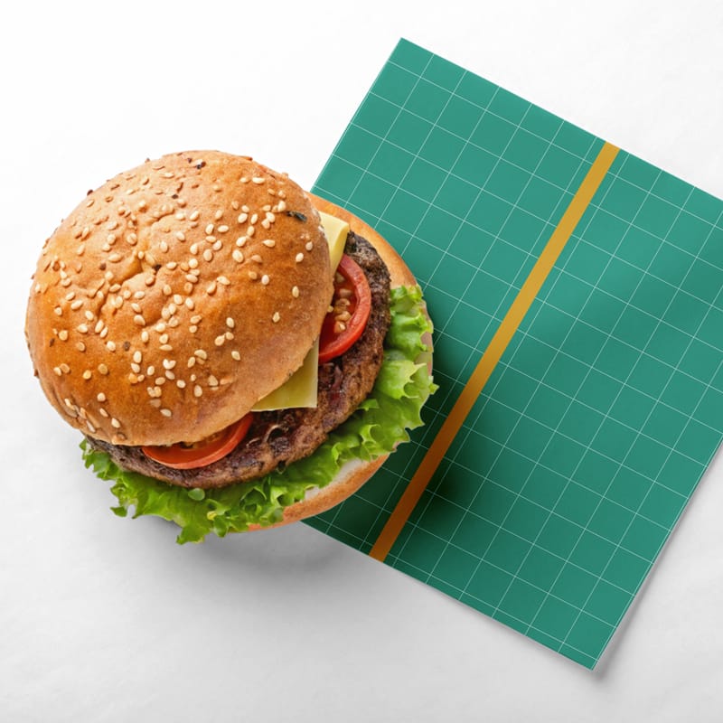 Free Paper Note With Burger Mockup PSD