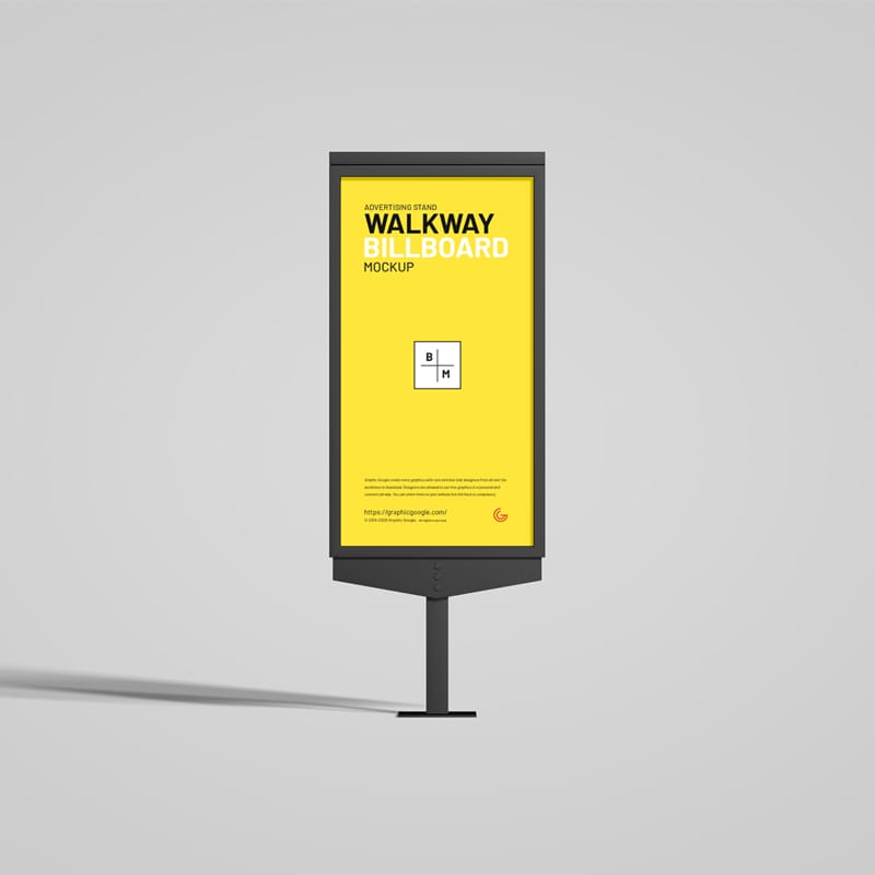 Free Advertising Stand Walkway Billboard Mockup PSD
