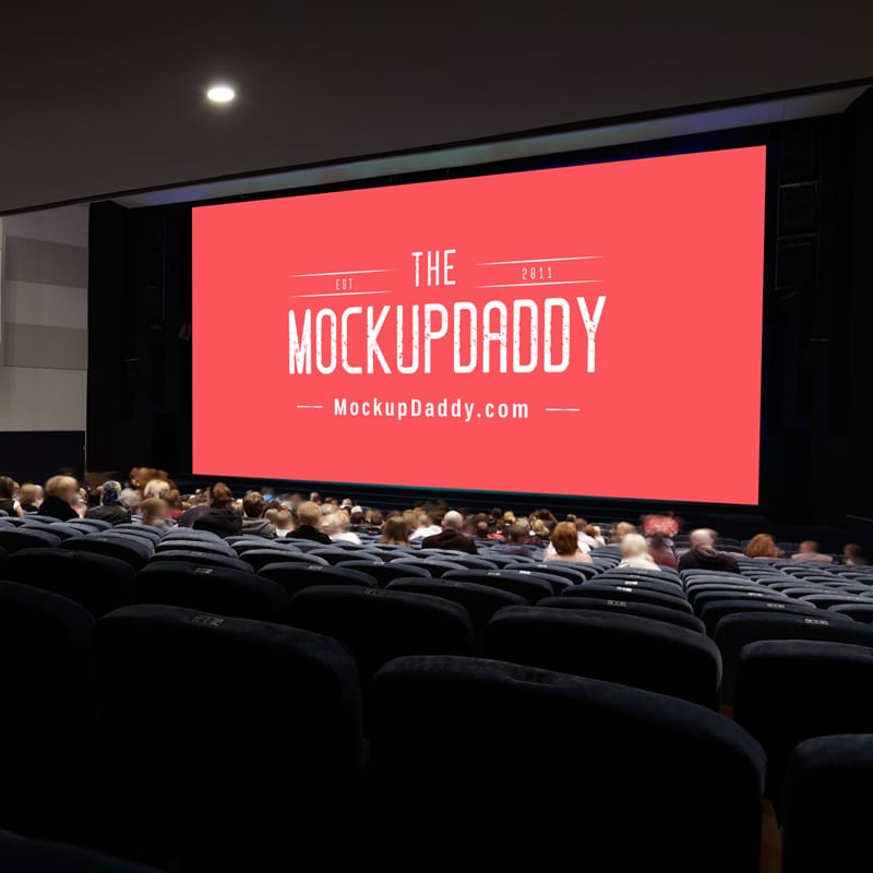 Free Cinema Screen Mockup Template PSD