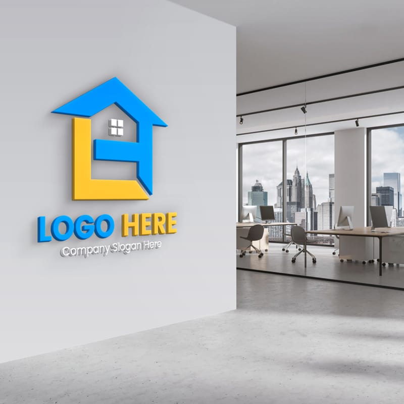 Free Realistic Office Logo Mockup PSD