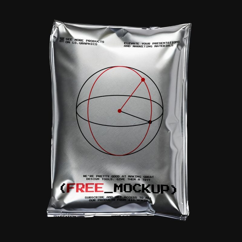 Free Metallic Bloated Package Mockup PSD