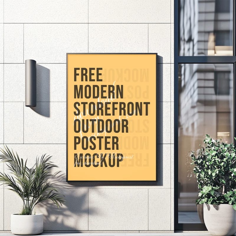 Free Modern Storefront Outdoor Poster Mockup PSD