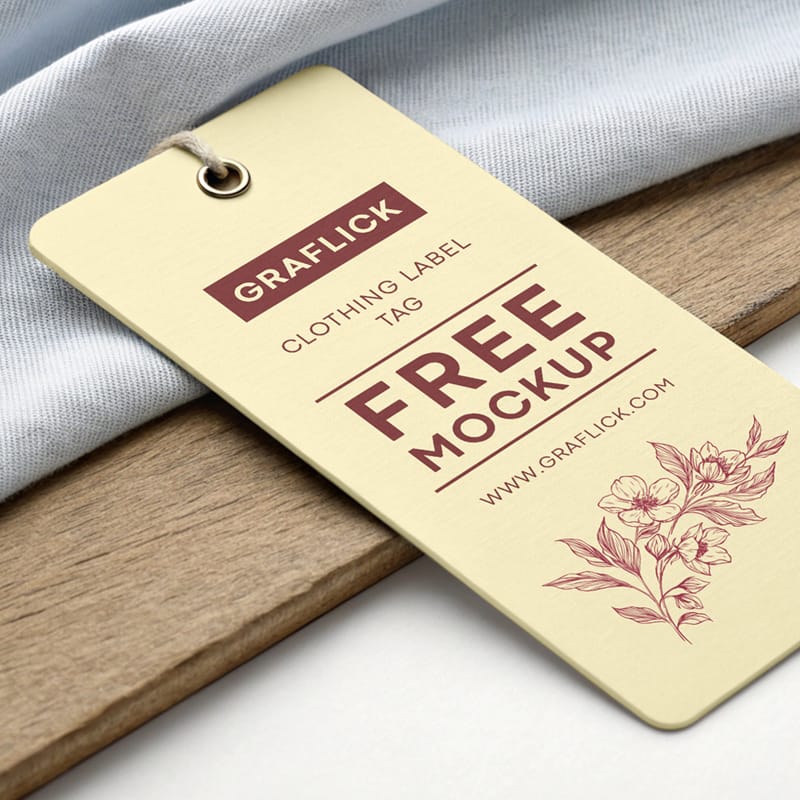 Free Clothing Label Tag Mockup PSD