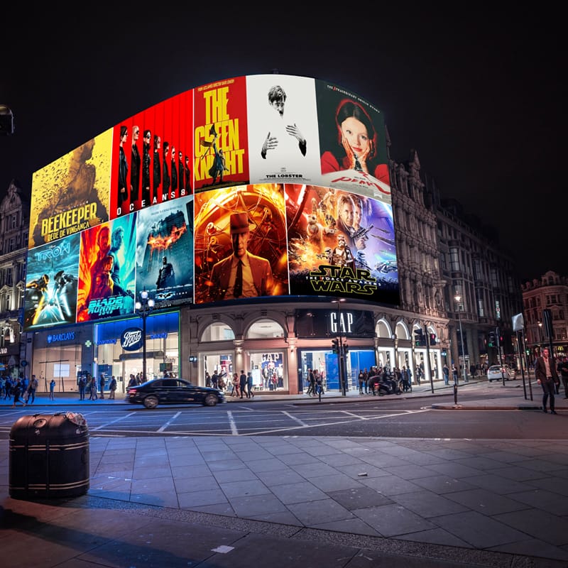 Free Digital Curve Advertising Screen Mockup PSD