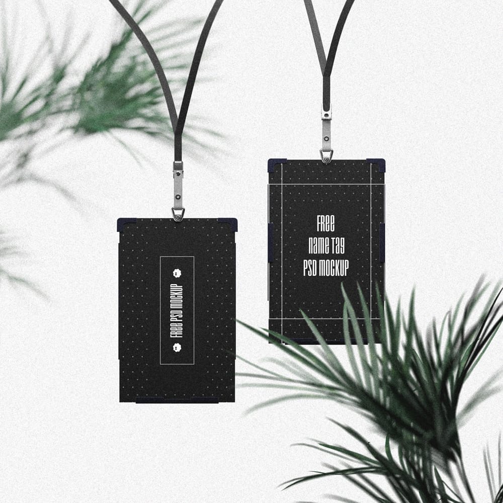 Free Name Tag Mockup Template PSD