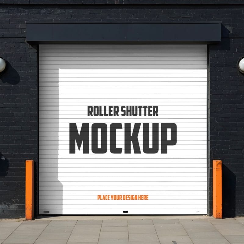 Free Roller Shutter Mockup PSD
