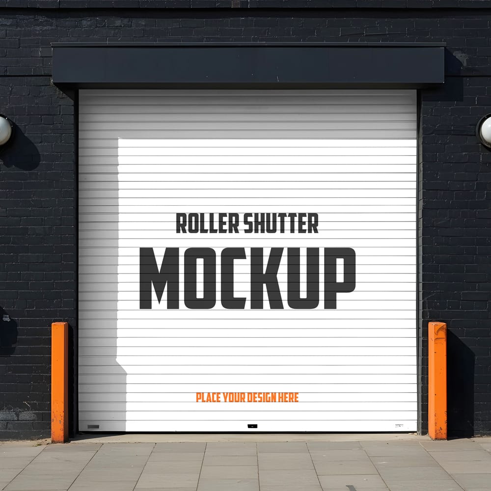 Free Roller Shutter Mockup PSD