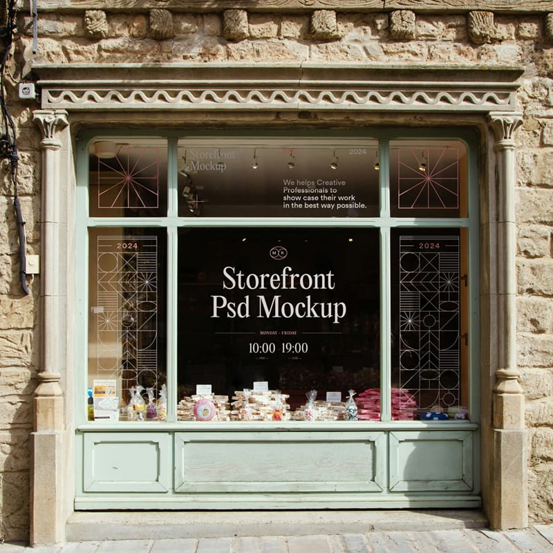 Free Wood Storefront Mockup PSD