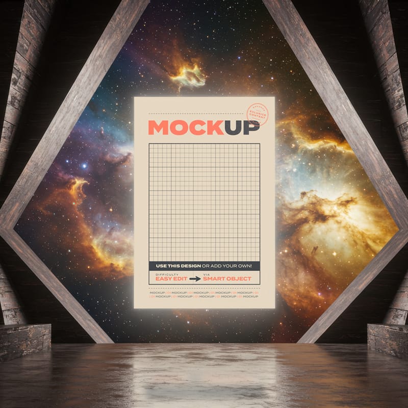 Free Futuristic Space Craft Mockup PSD