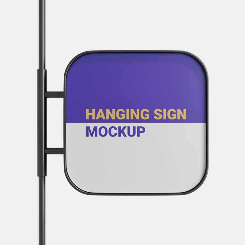 Free Hanging Signboard Mockup PSD