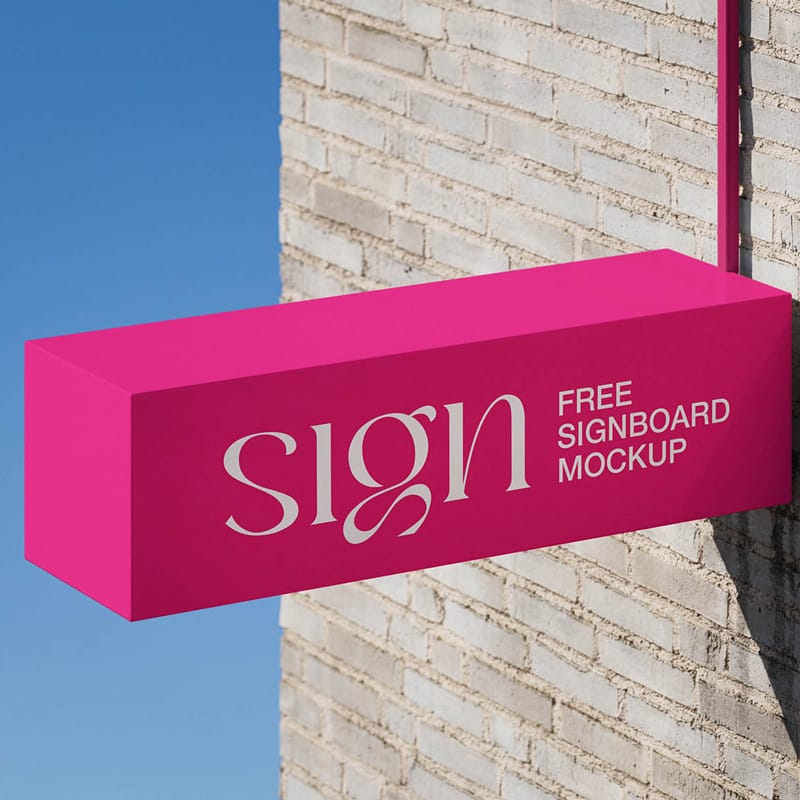 Free Vibrant Signboard Mockup PSD