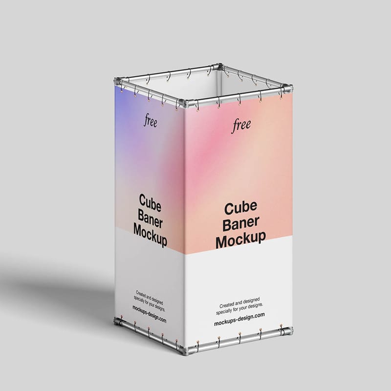 Free Cube Banner Mockup PSD