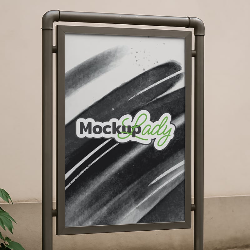 Free Urban Vertical Sign Mockup PSD