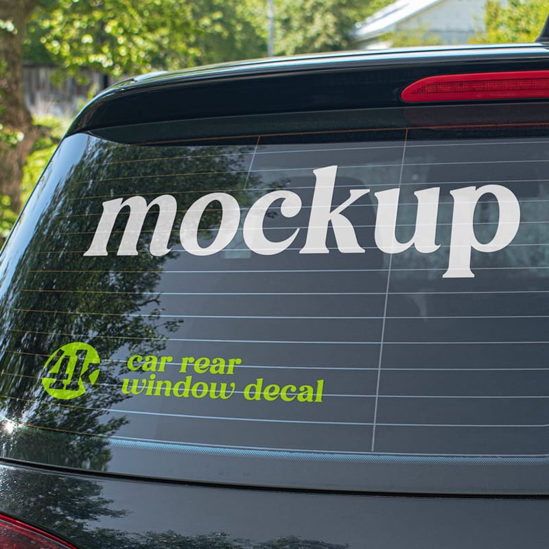 Free Car Rear Window Decal Mockup PSD
