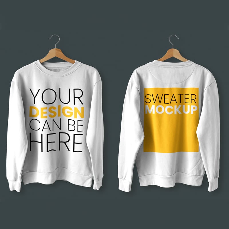 Free Sweater Mockup Front And Back PSD