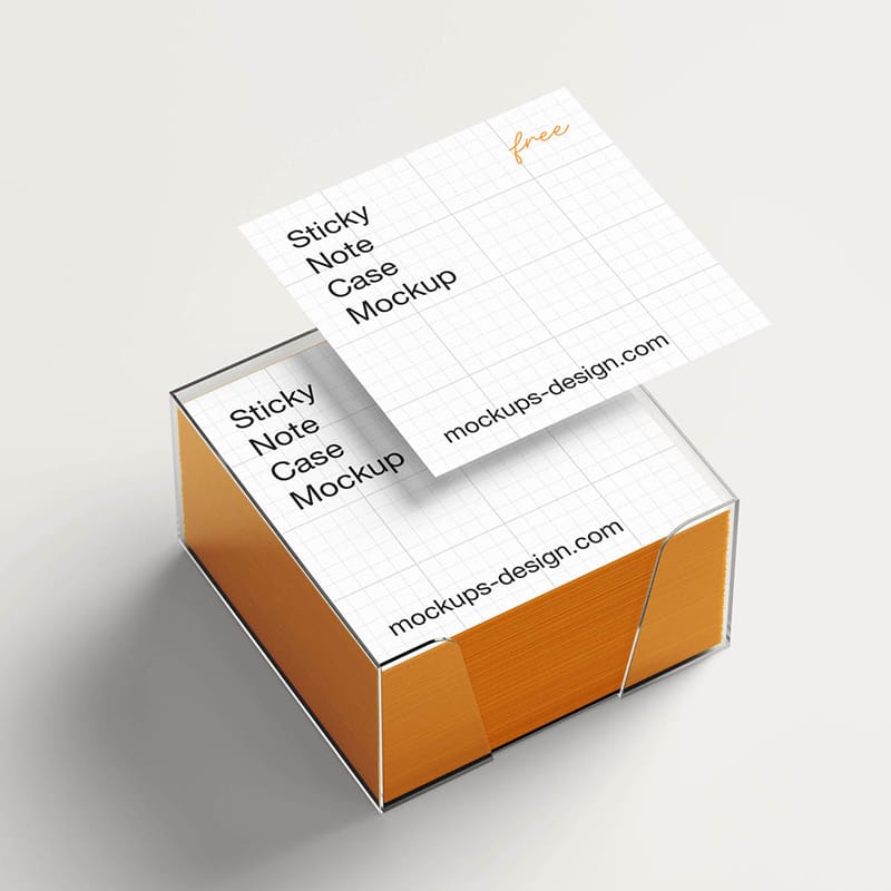 Free Clean Sticky Note Case Mockup PSD