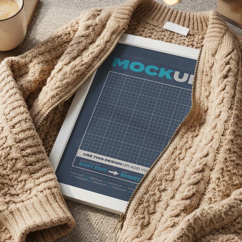 Free Frame Poster Mockups Inside Cozy Wool Sweater PSD