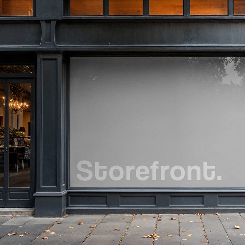Free Storefront Window Banner Mockup PSD