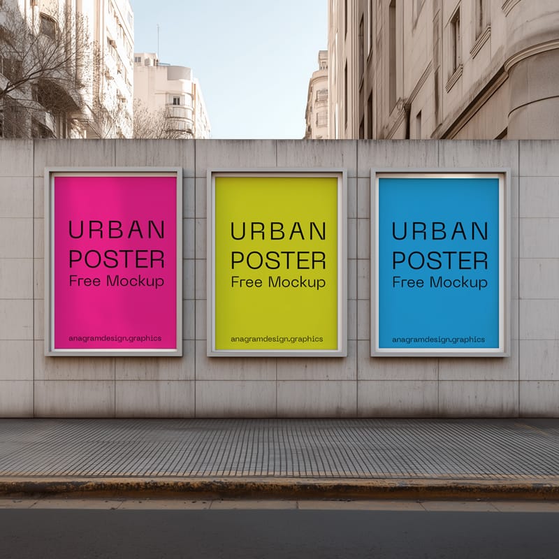 Free Urban Posters Mockup PSD