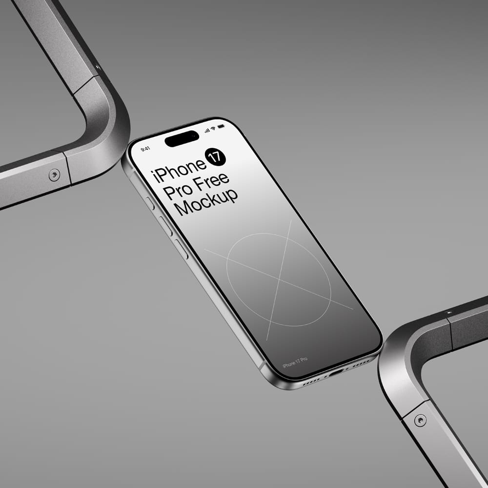 Free IPhone 17 Pro Mockup Template PSD