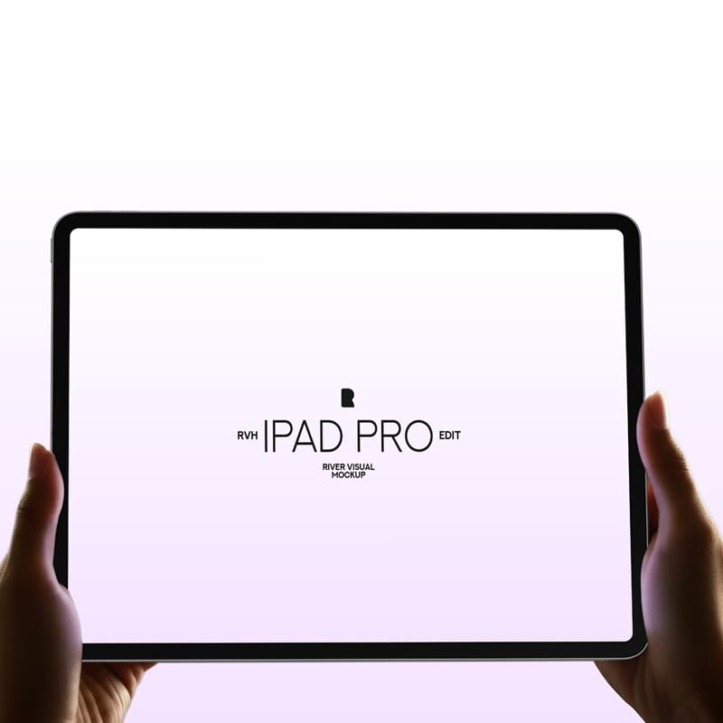Free Holding IPad Pro Mockup PSD