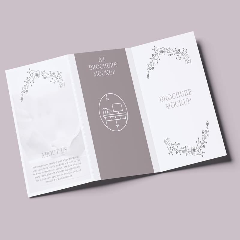 Free Simple Trifold Brochure Mockup PSD