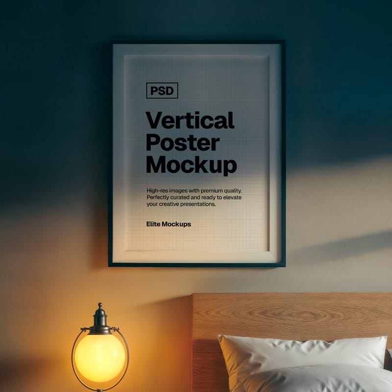 Free Vertical Poster Mockup PSD