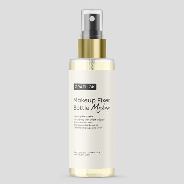 Free Realistic Makeup Fixer Bottle Mockup PSD