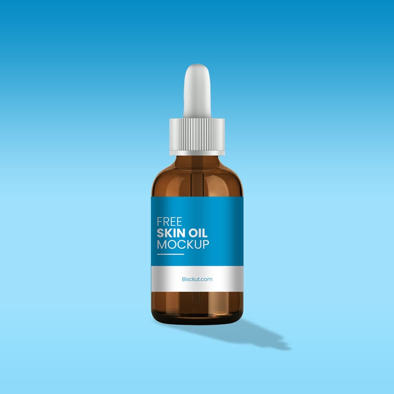 Free Serum Oil Bottle Mockup PSD