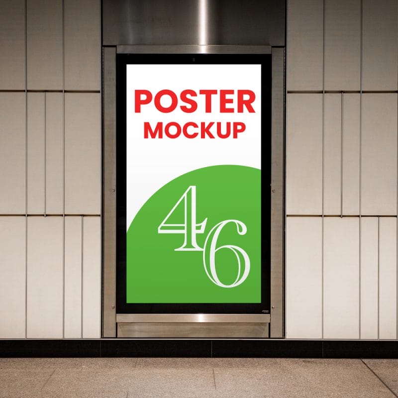 Free Citylight In Metal Frame Mockup PSD