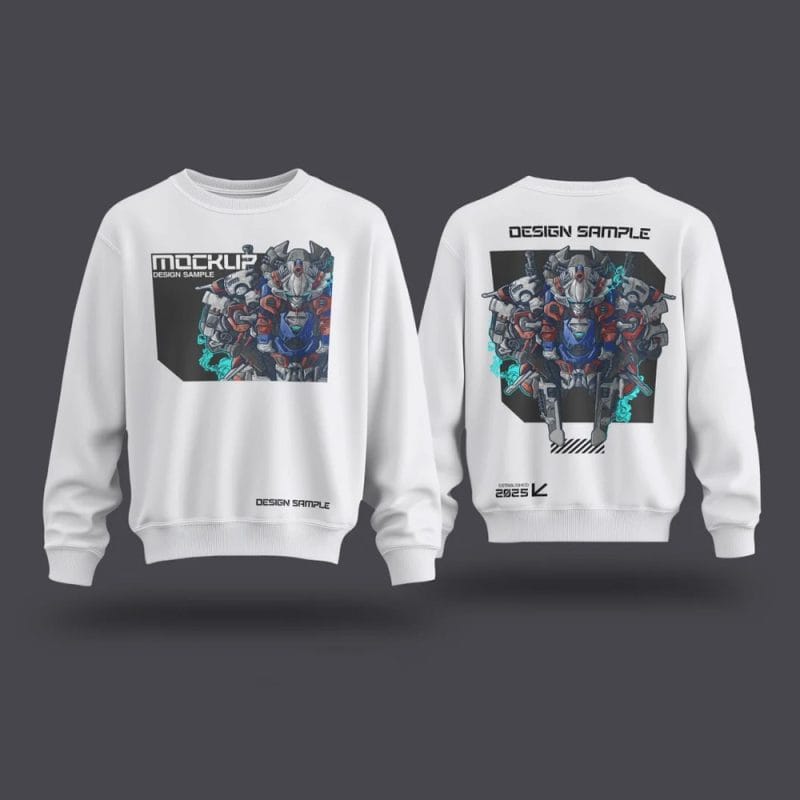 Free Heavy Metal Streetwear Crewneck Mockup PSD
