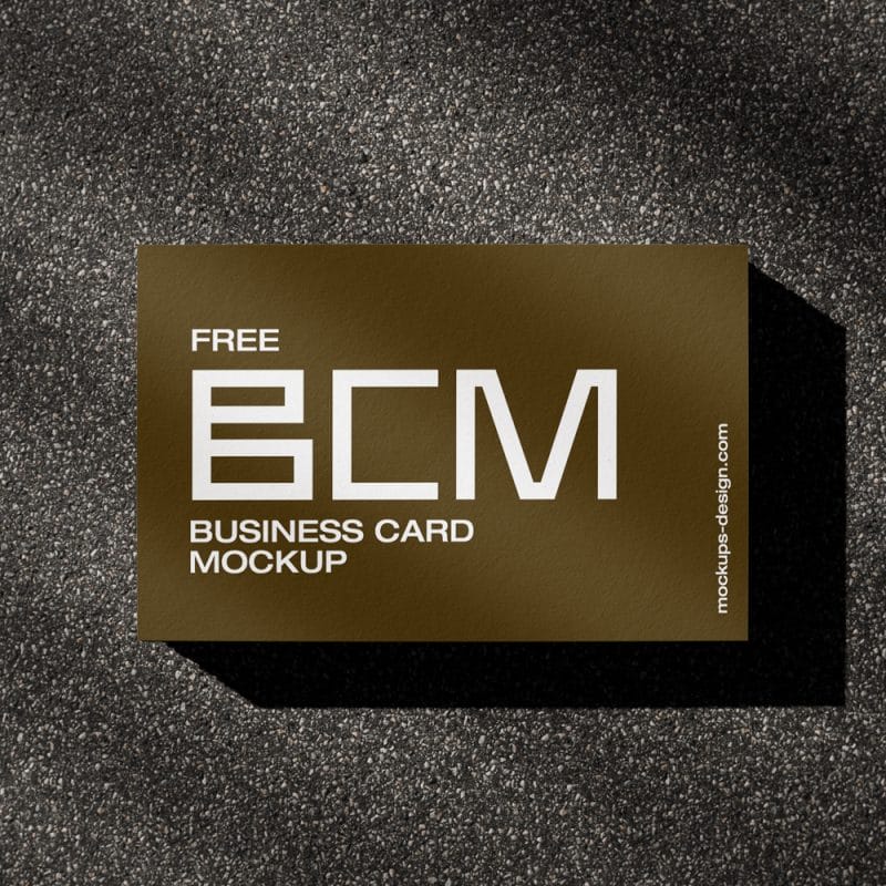 Free Outdoor Shadow Business Card Mockup PSD