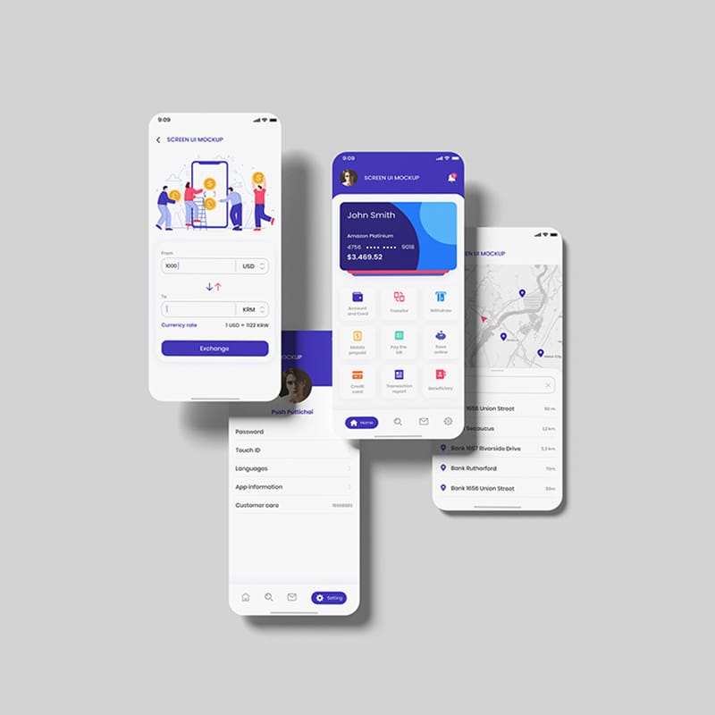 Free App UI Screen Mockup PSD