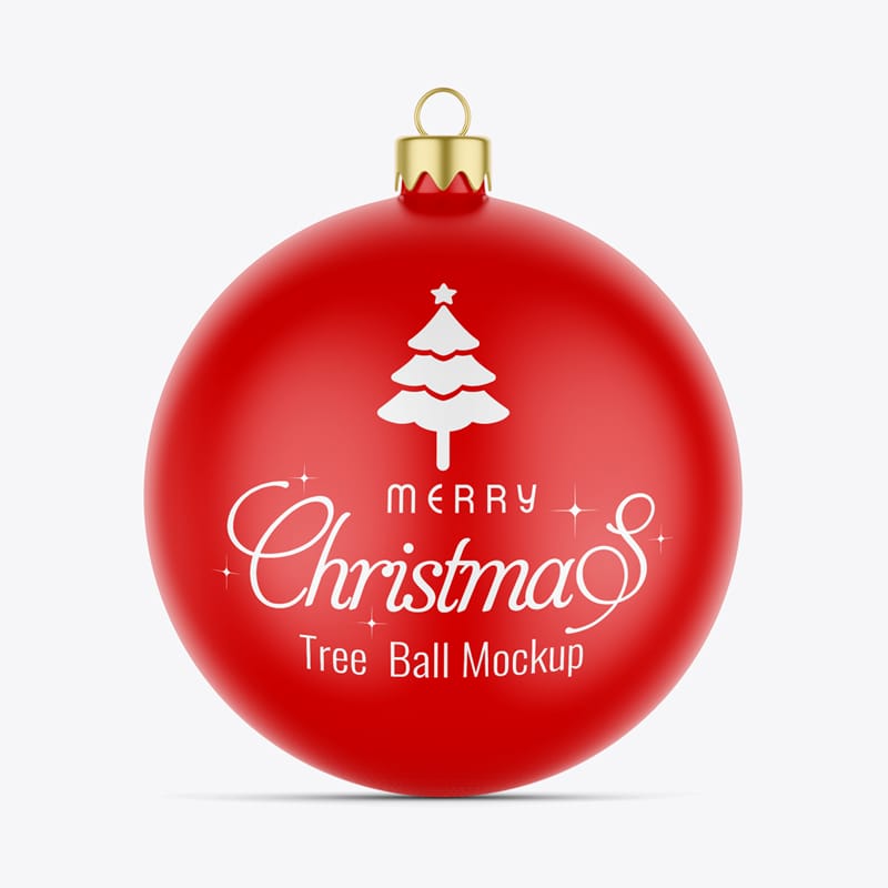 Free Christmas Tree Ball Mockup PSD