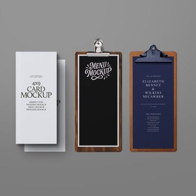 Free Clipboard And Card Mockup PSD