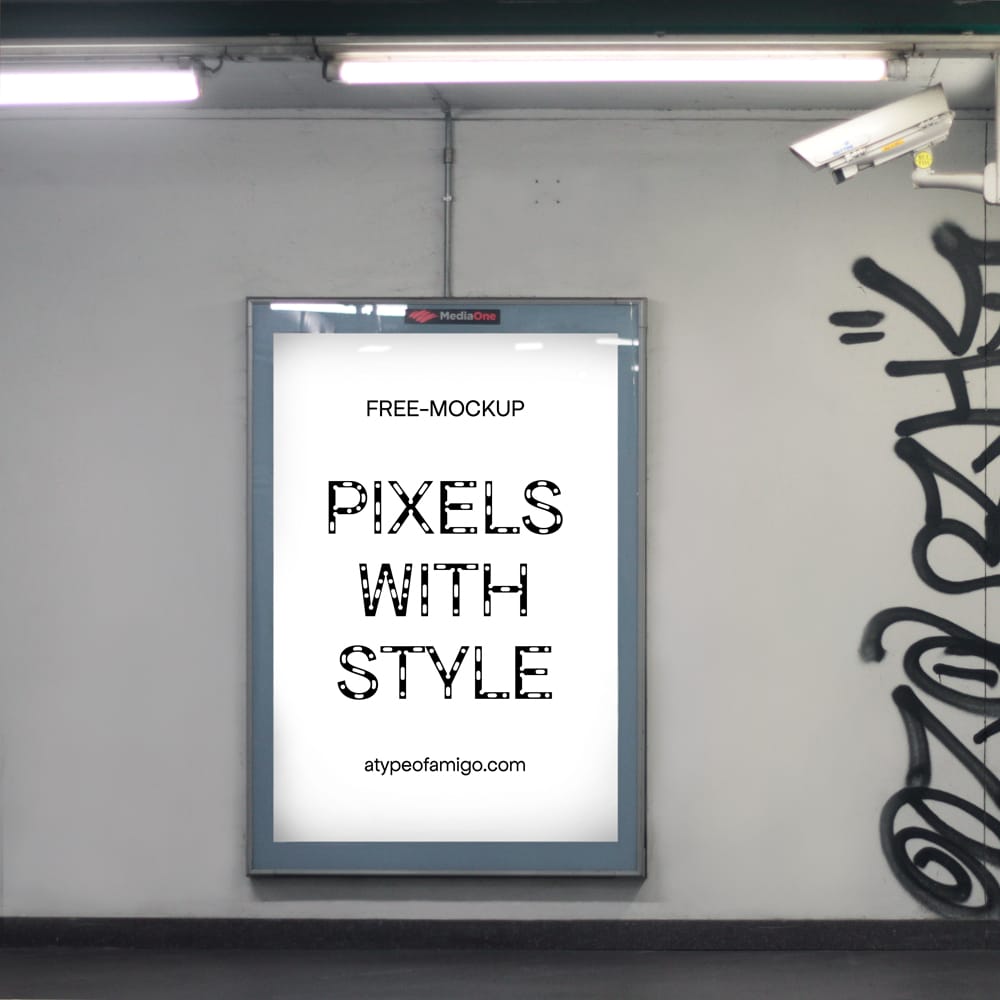 Free Realistic Underground Billboard Mockup PSD